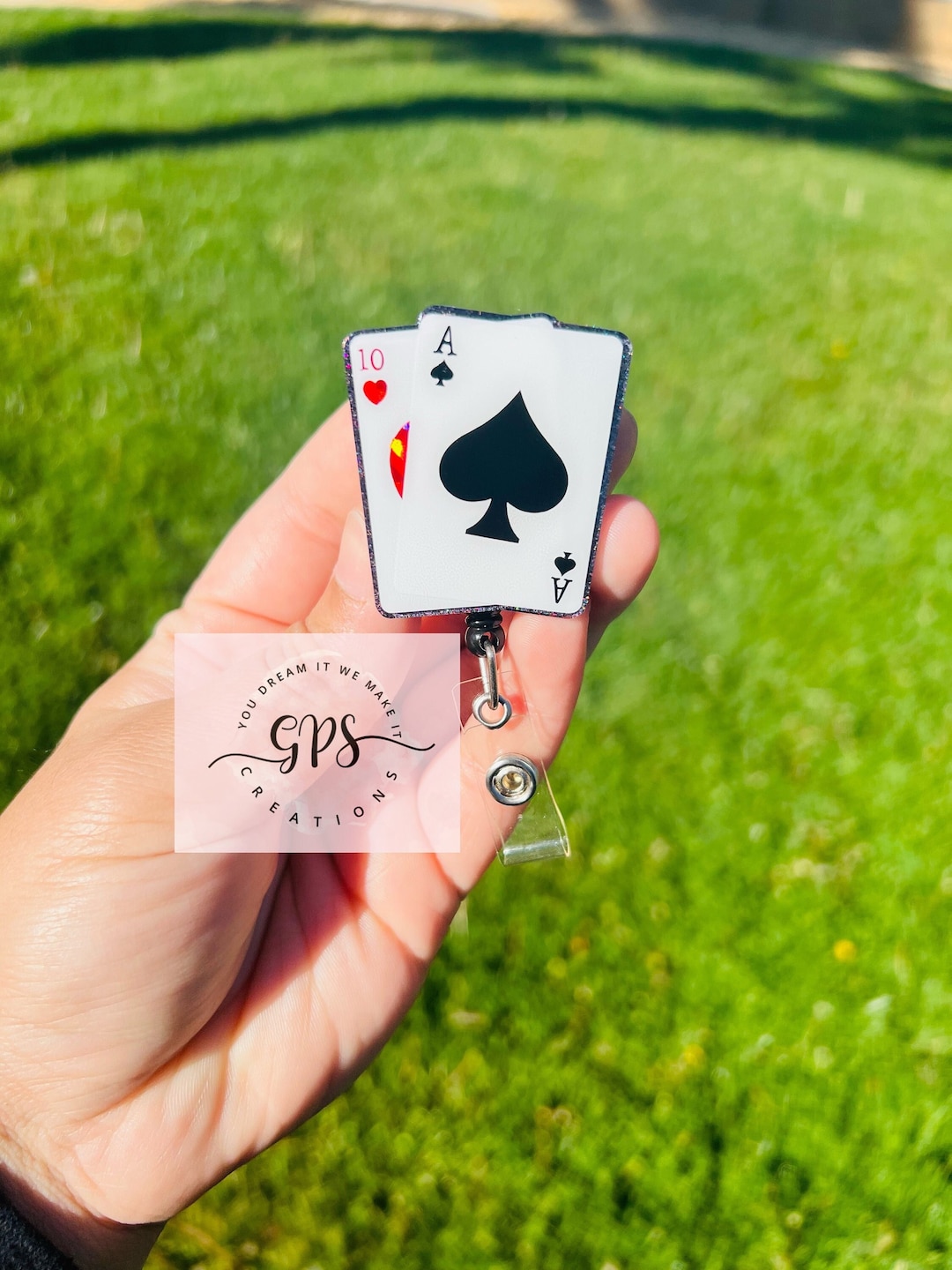 Blackjack 21 Playing Cards Badge Reel, ID Holder, Casino Badge Reel ...