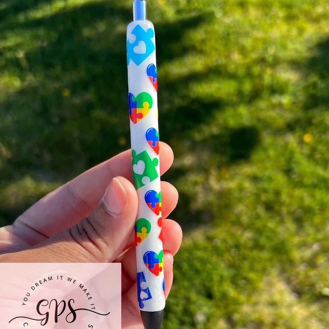 Autism Puzzle Awareness Glitter Pen, Papermate Ink Joy Pen, Autism ...