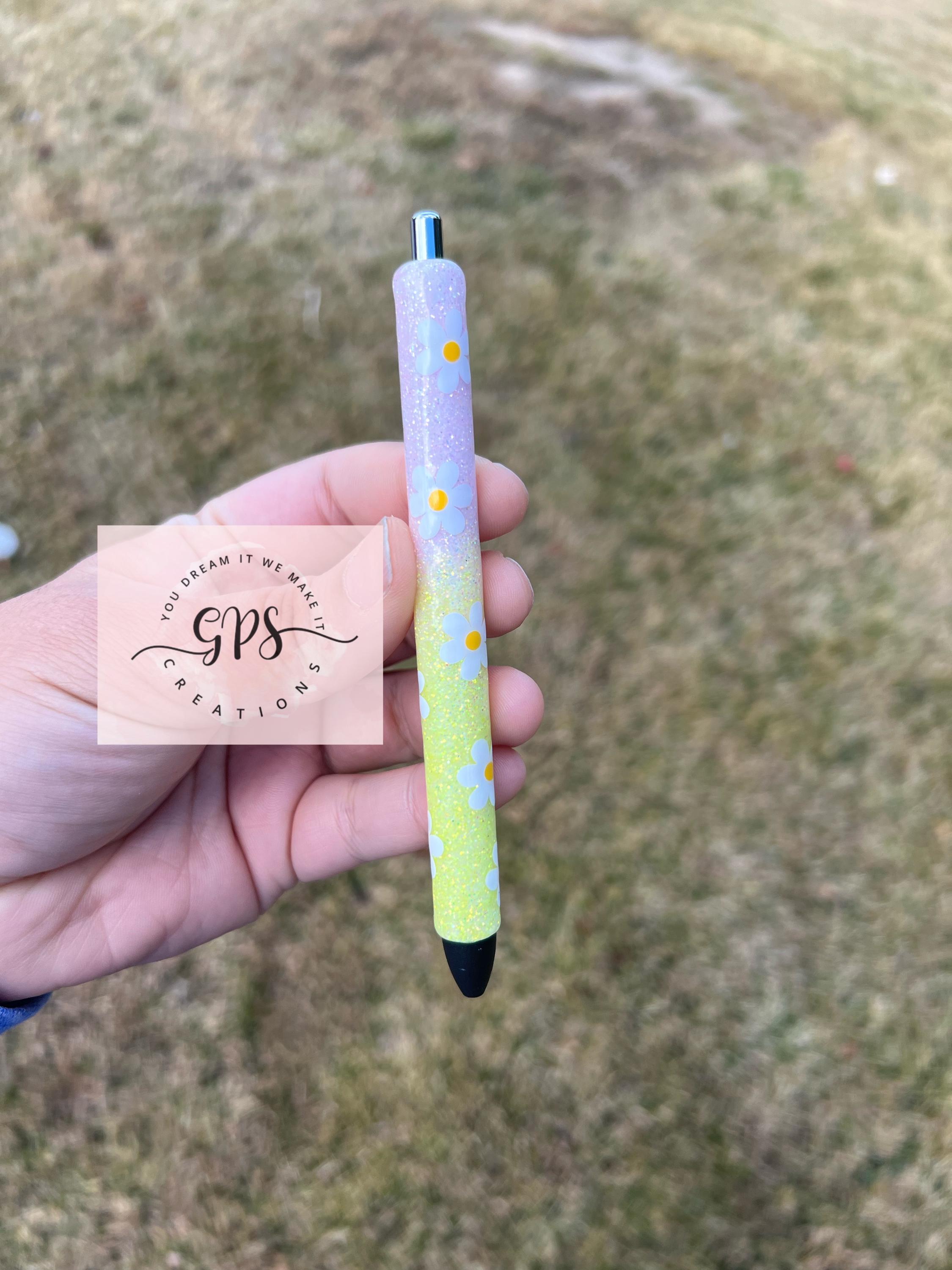 Personalized Daisy Glitter Pens, Nurse Pen, Flower Theme Pen, Planner ...