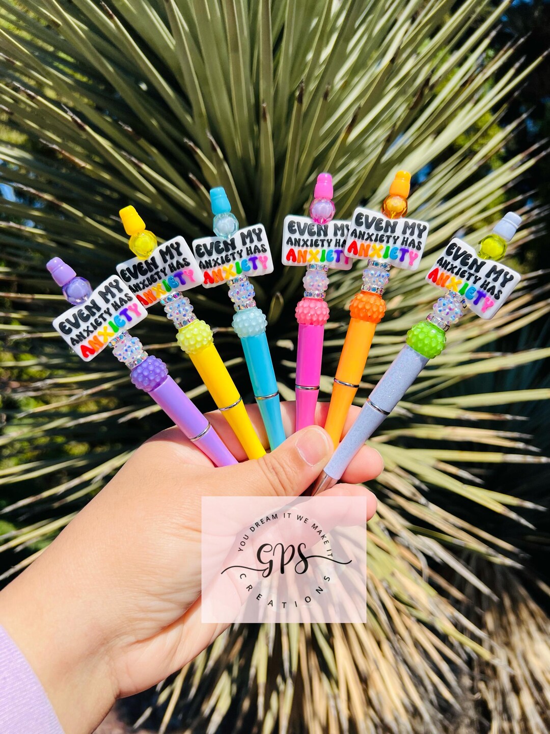 Even My Anxiety Has Anxiety Beaded Pen, Mental Health Gift, Funny Pen ...