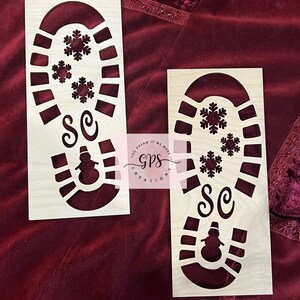 Santa's Boot Print Reusable Stencil, Christmas Traditions, Santa Claus ...