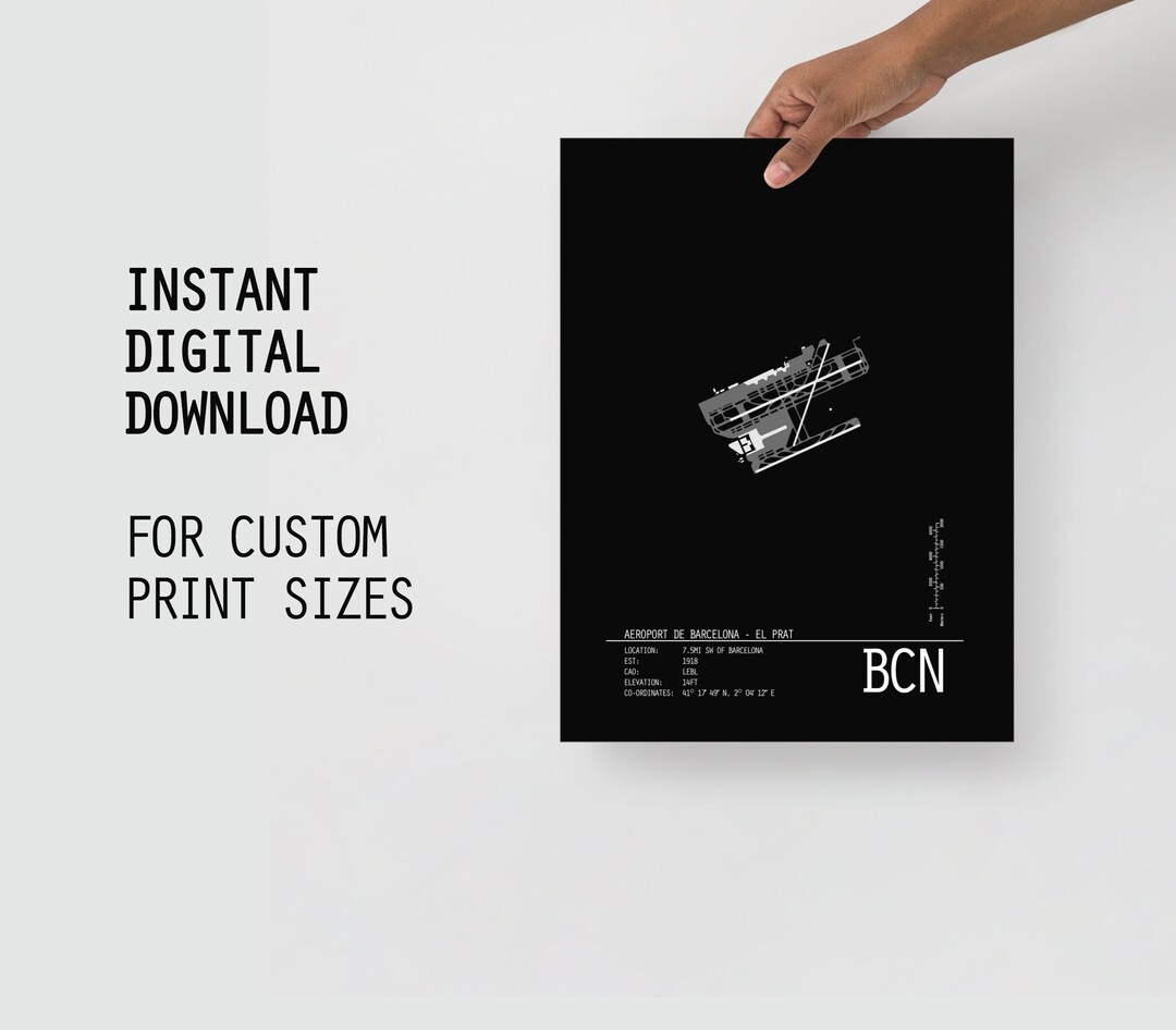 Barcelona Airport Map Digital Download - Etsy Portugal