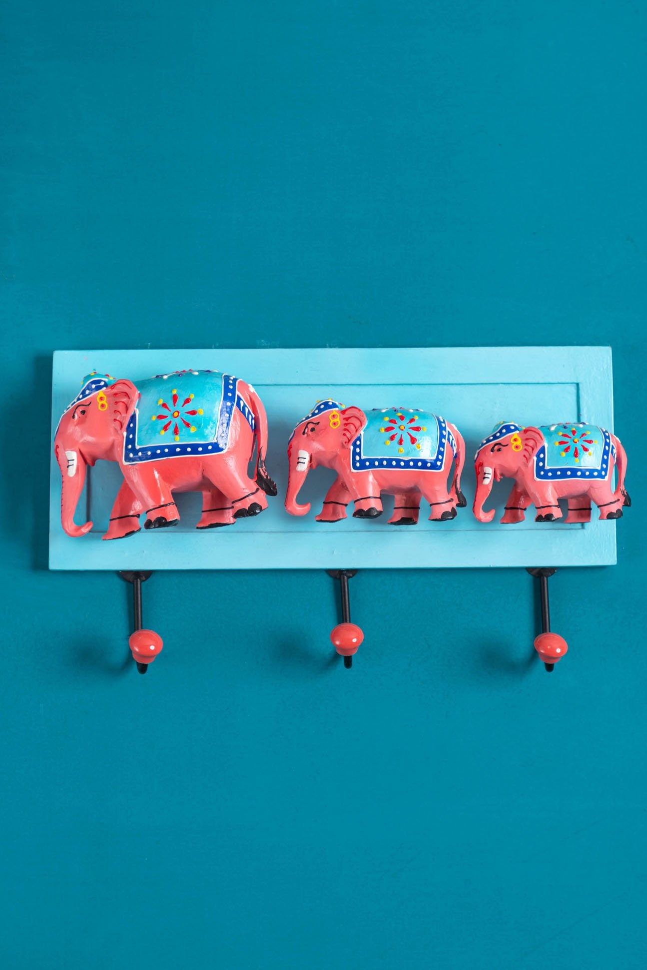 Hand-painted Ethnic Elephant Key/door Wooden Hook/hanger Rack - Etsy UK