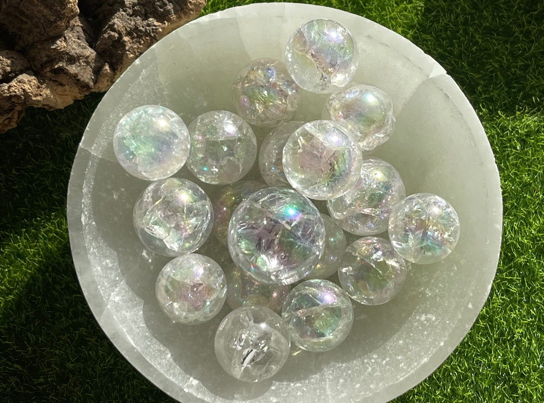 Angel Aura Crackle Quartz Mini Sphere - Etsy