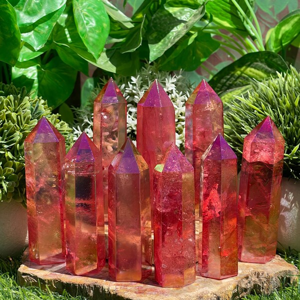 Ruby Aura Quartz - Etsy