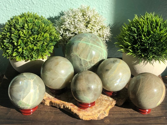 Green Moonstone Sphere | Etsy