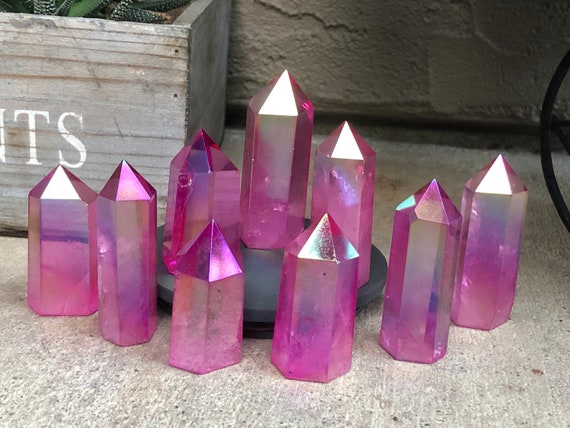 Hot Pink Aura Quartz | Etsy