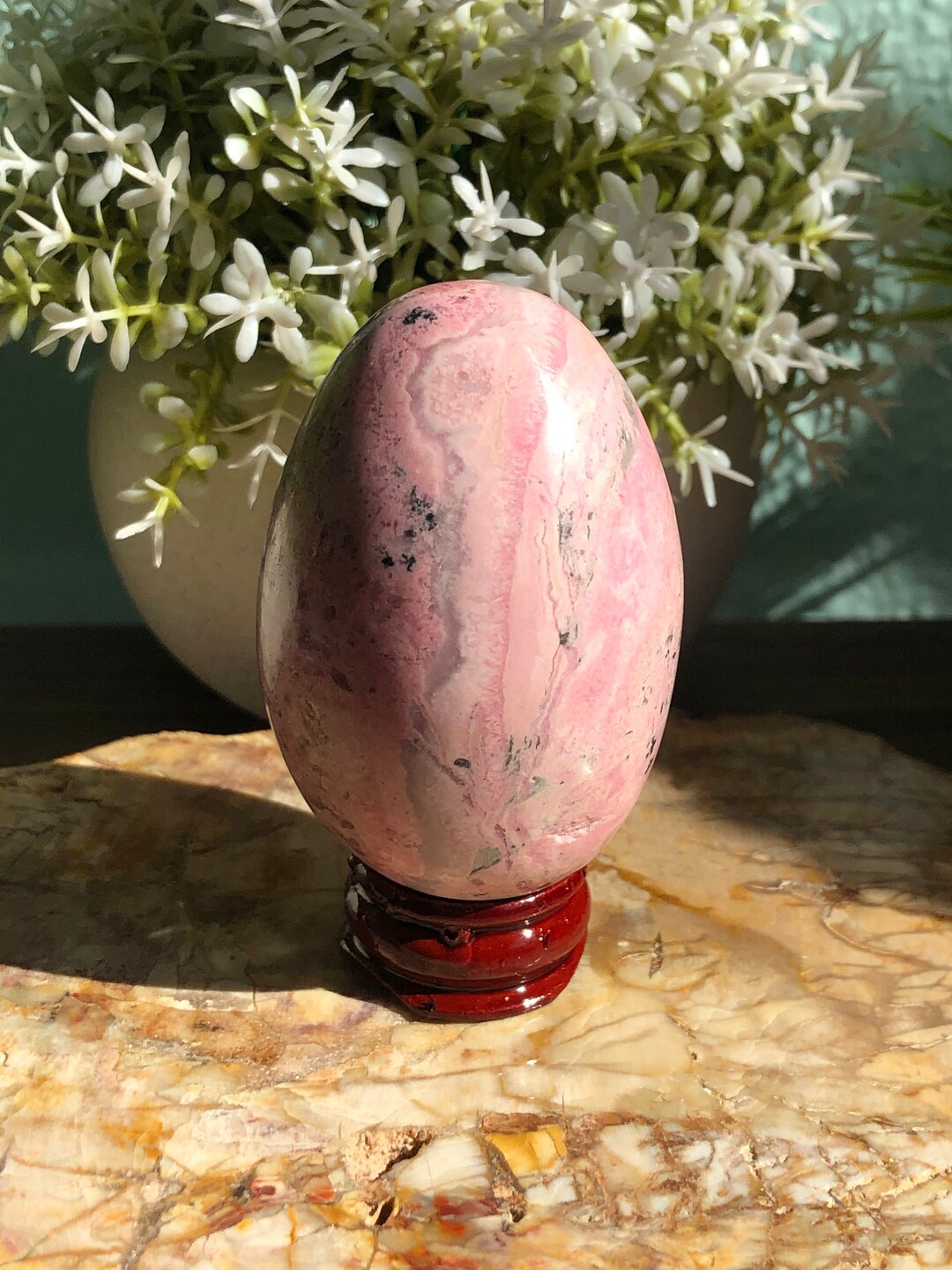 Peruvian Rhodonite Egg - Etsy
