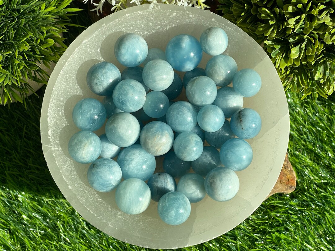 Mini Aquamarine Spheres - Etsy