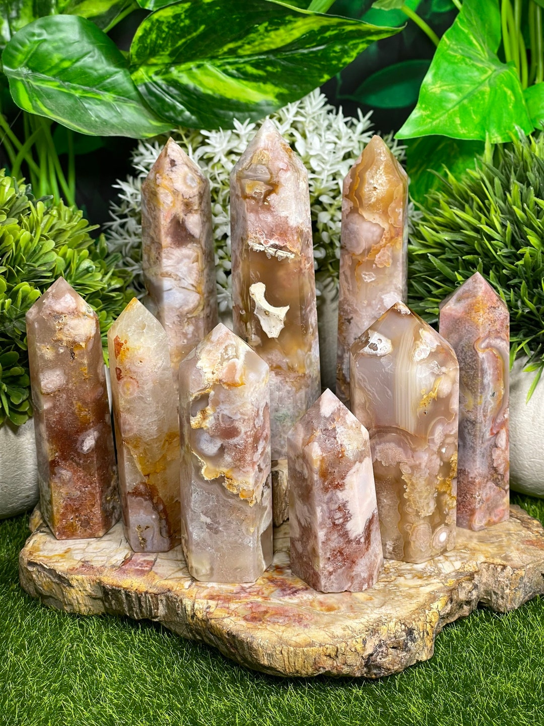 Carnelian Flower Agate Tower - Etsy