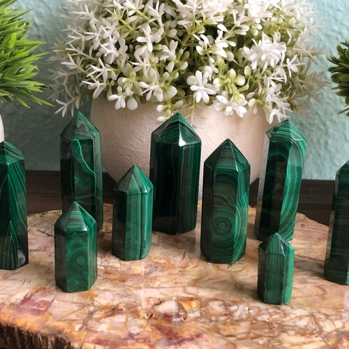 Natural Malachite Towers Gemstone Tower Crystal Tower - Etsy