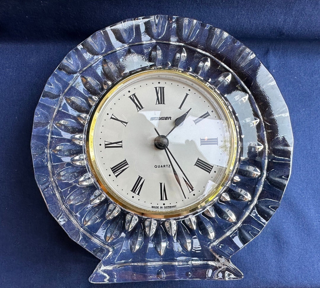 Vintage Cristal D'arques Lead Crystal Accent Clock, Glass Quartz ...
