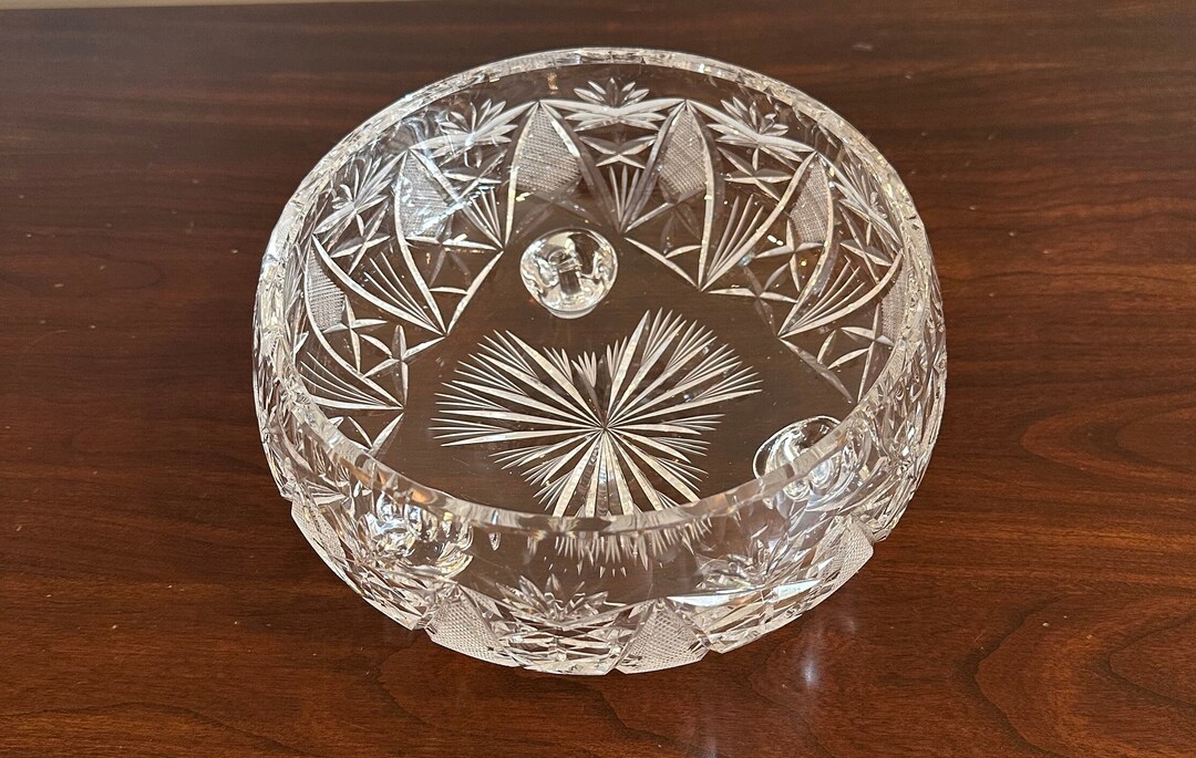 Lead Crystal Centerpiece Bowl, Tri-footed, 7" - Etsy