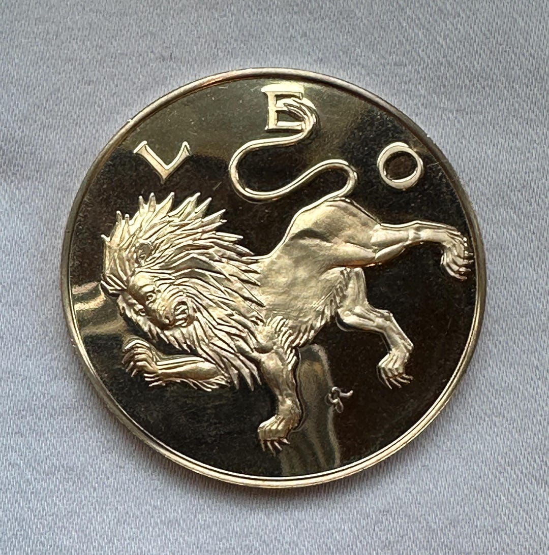 Leo the Lion Bronze Zodiac Coin: Franklin Mint Commemorative (1970) - Etsy