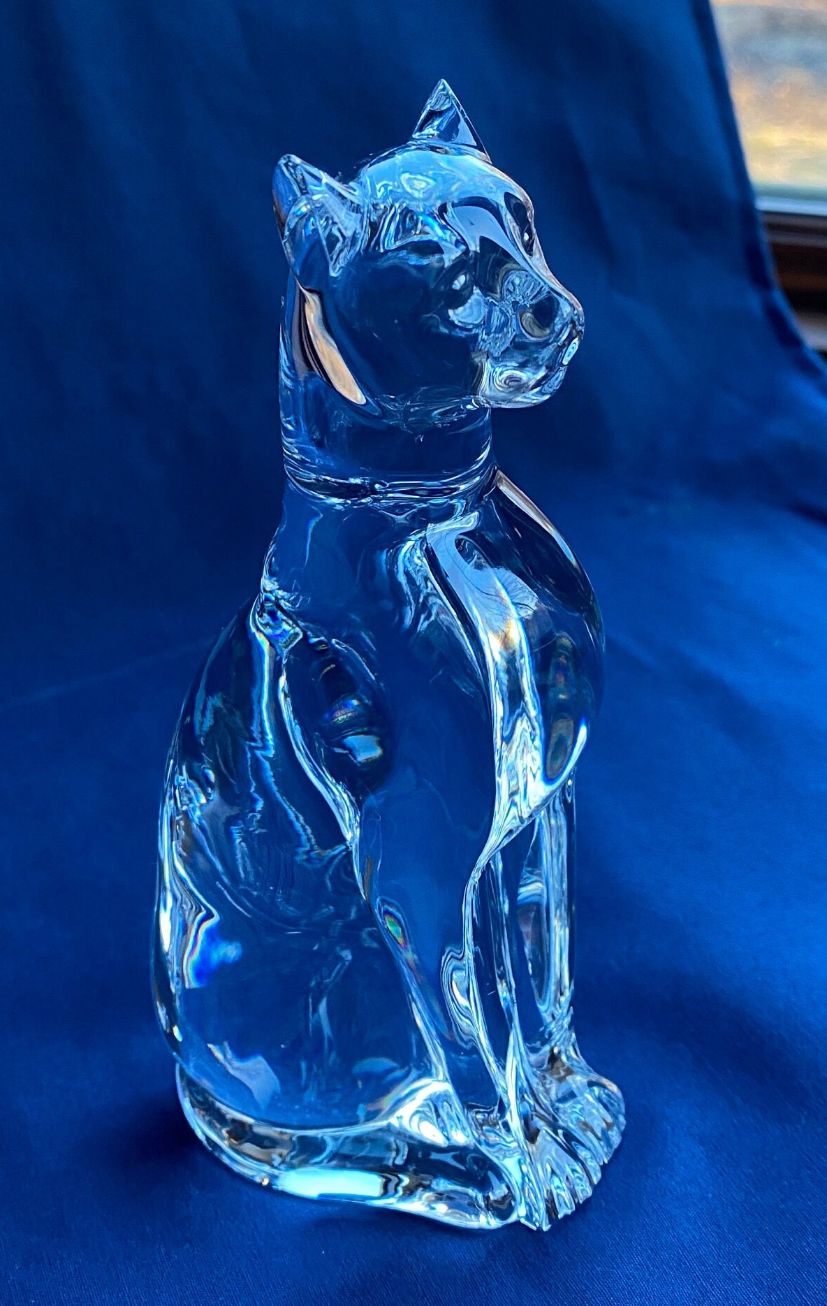 Vintage Baccarat Crystal Egyptian Cat Figurine - Etsy