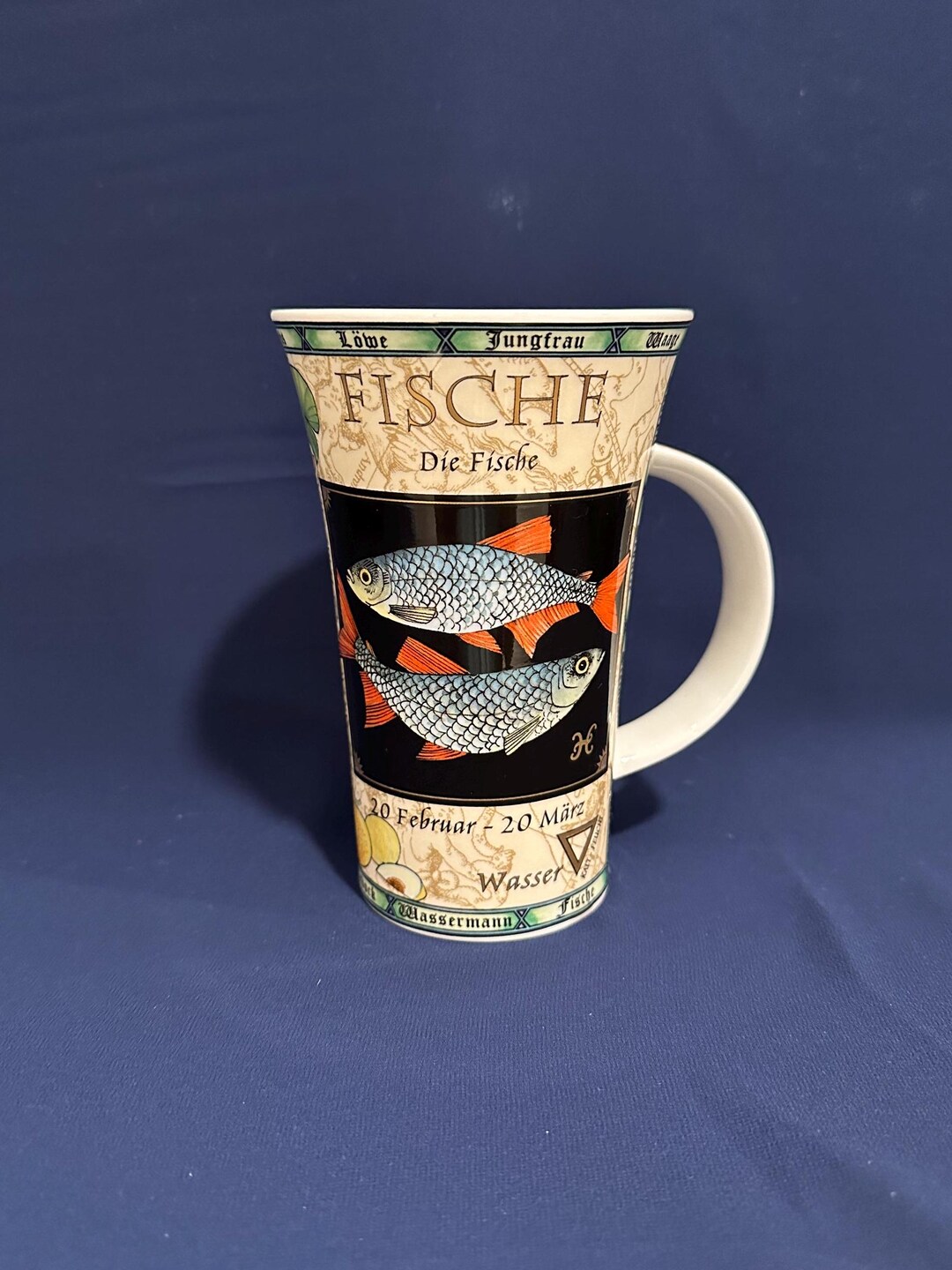 Zodiac "pisces" Bone China Mug by Jack Dadd (dunoon); GERMAN Language ...