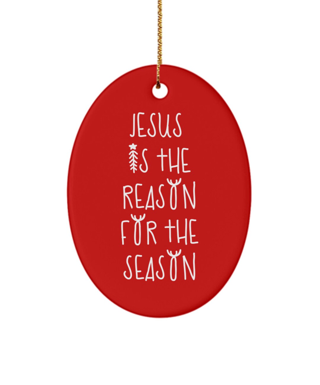 Epiphaneia Jesus is the Reason for the Season Christmas Oval Ornament ...