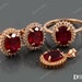 925 Sterling Silver/ Natural Red Ruby Jewelry Set/ Ruby Ring Earring ...