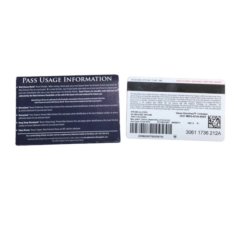Main Entrance Disney Pass Card W/original Folder Steven Alcon WDI ...