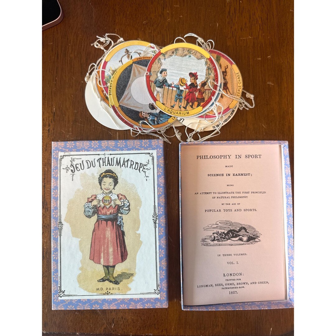 Optical Toys Thaumatrope Set With Illustrated Discs & Historical ...