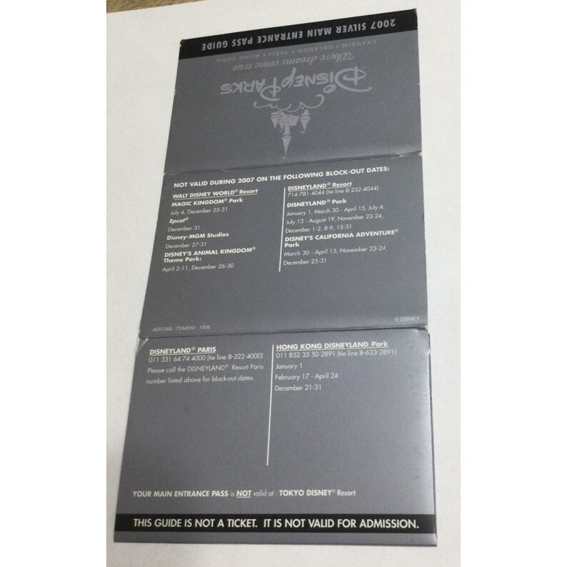 2007 Walt Disney World Silver Pass Card Passholder Main Entrance Linda ...