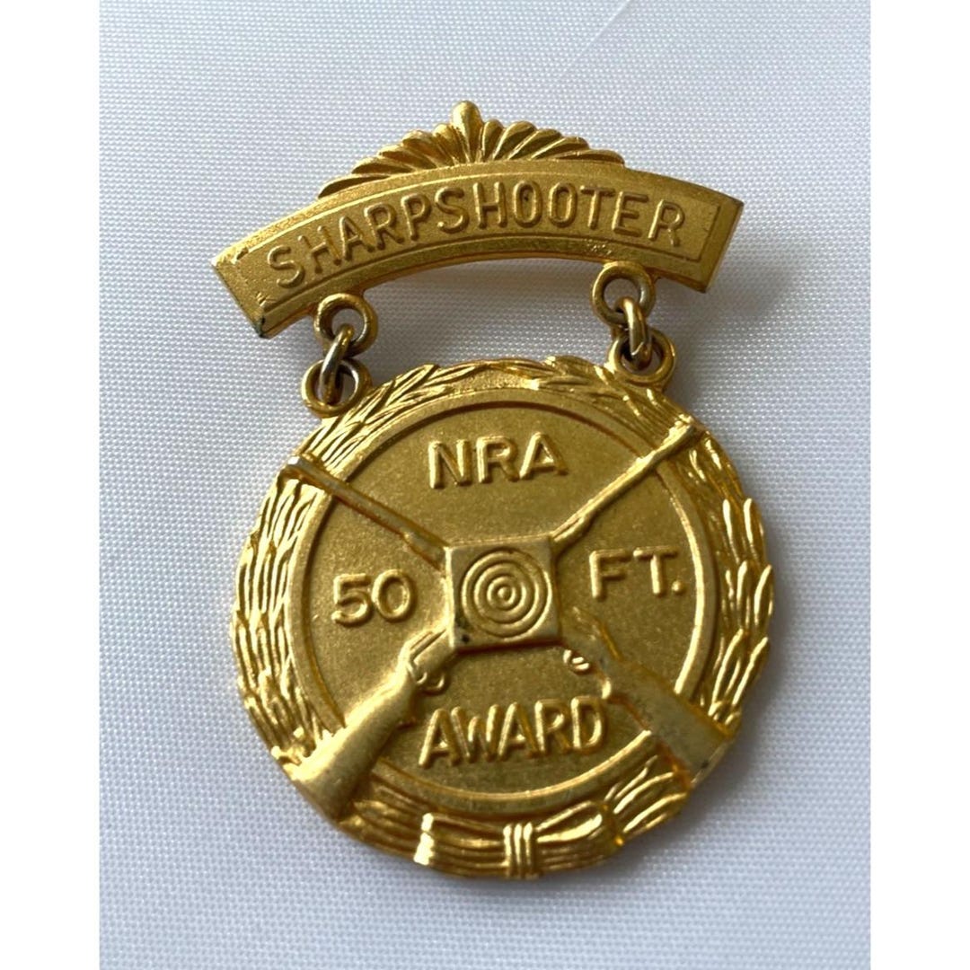 Vintage Sharpshooter NRA 50 Ft Award Medal by Blackinton - Etsy
