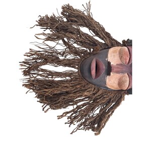 Dan African Tribal Mask With Raffia Hair & Cowrie Shells Decor - Etsy