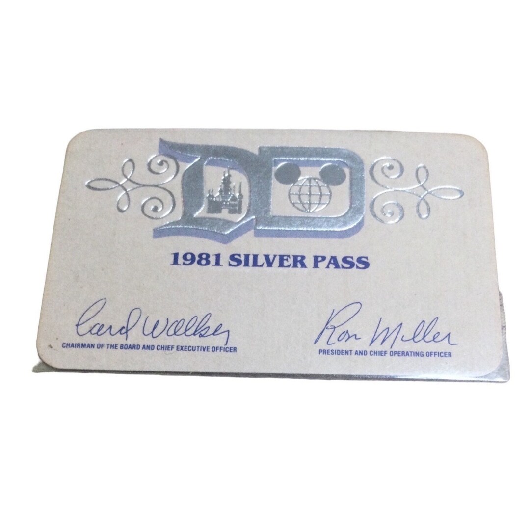 Walt Disney Silver Pass 1981 Steve Alcorn Passholder WDI Engineer Card ...