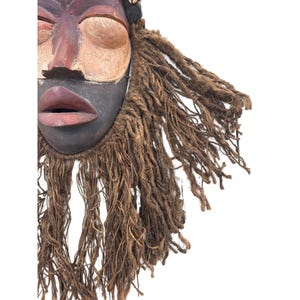 Dan African Tribal Mask With Raffia Hair & Cowrie Shells Decor - Etsy