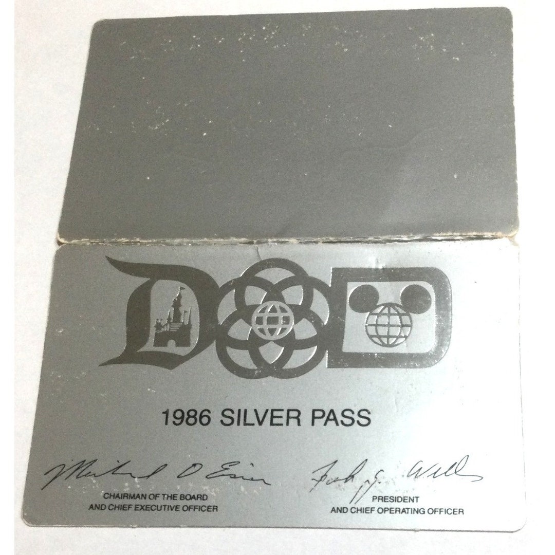1986 Walt Disney Silver Pass Crew Card Passholder Steve Alcorn WDW WDI ...