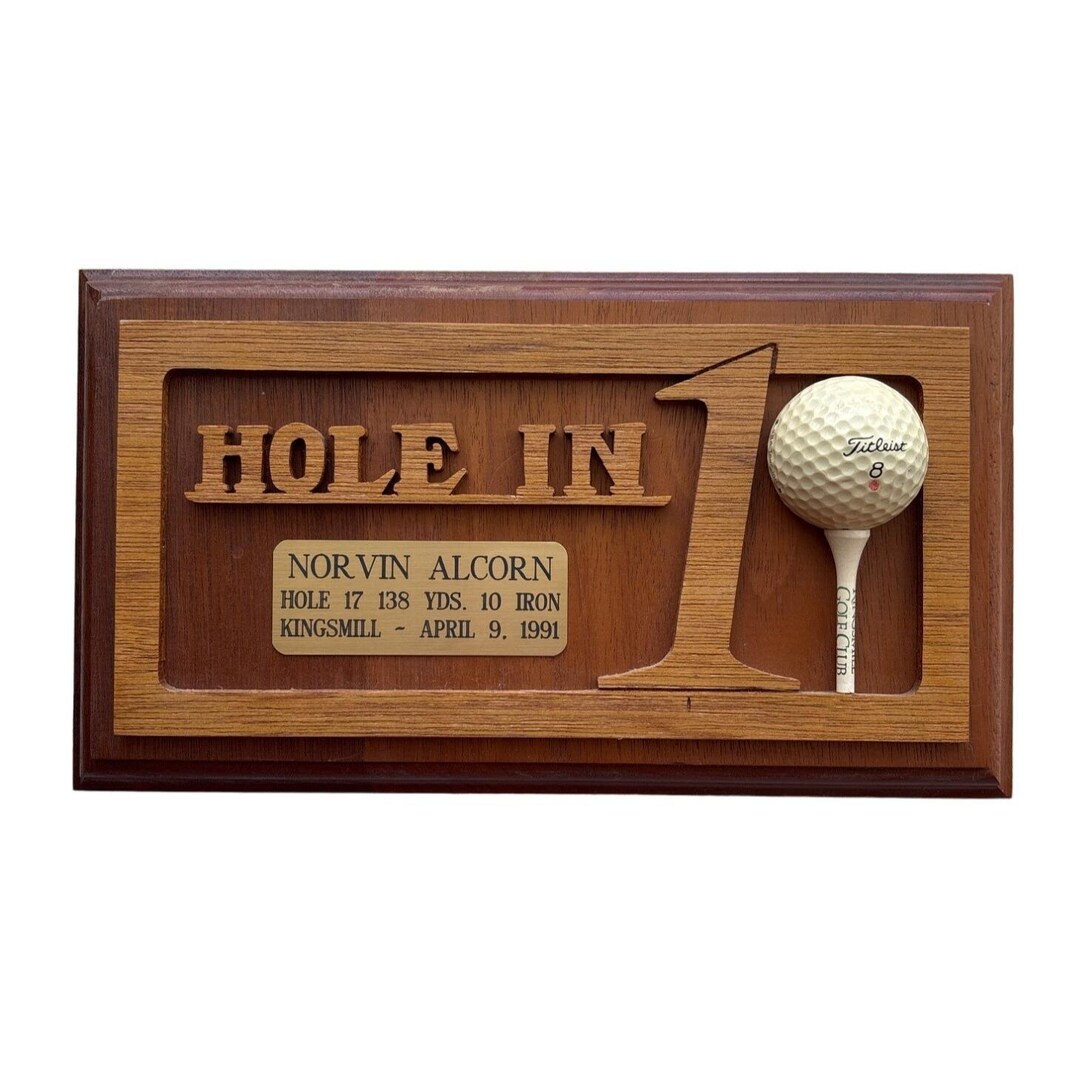 Vintage Hole in One Wood Plaque With Titleist Golf Ball - Etsy