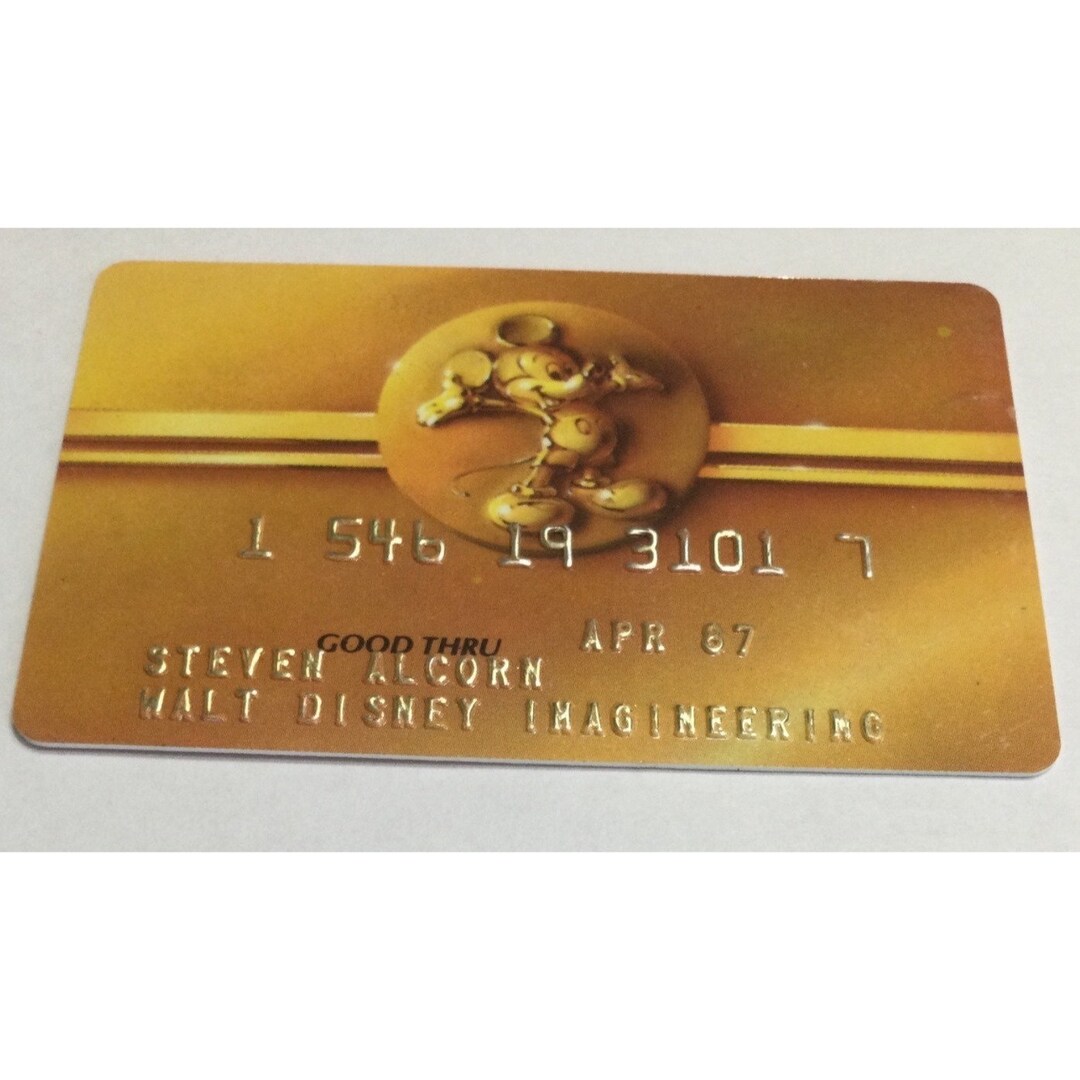 Rare 1987 Walt Disney Imagineering Gold Credit Card Steve Alcorn Staff ...