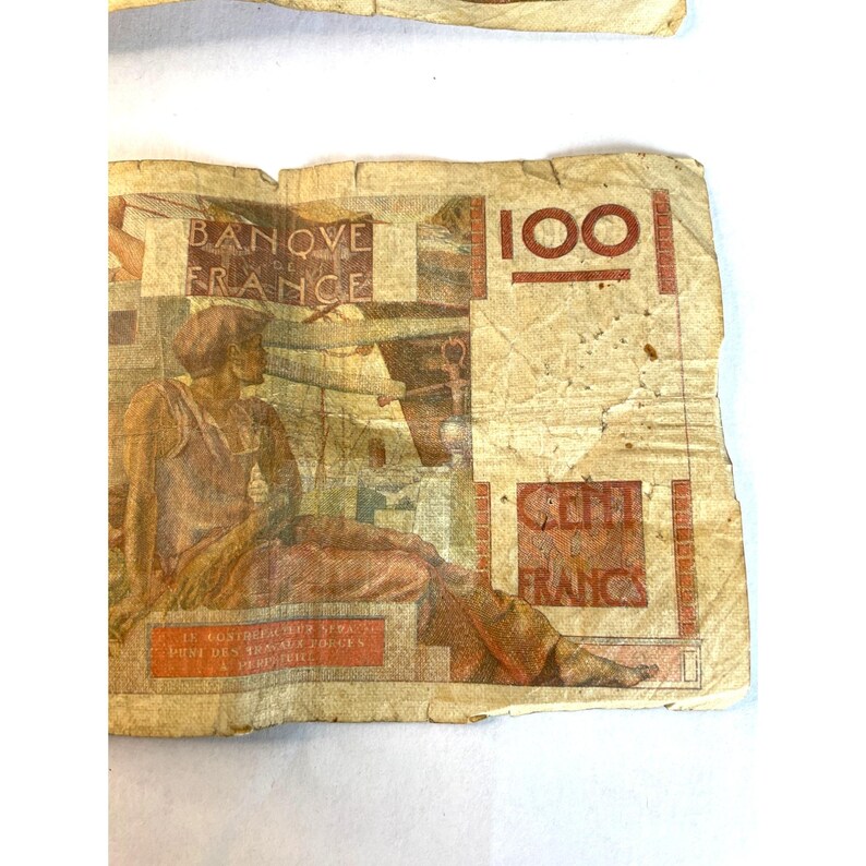 Vintage Banque De France 100 Francs Banknotes (2) Circa 1948 1950 - Etsy