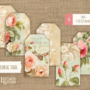 Vintage Junk Journal Floral Pages, Junk Journal Roses Papers, Printable ...