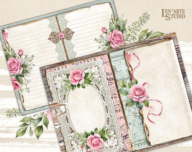 Blank Lined Journal Pages, Junk Journal Basic Papers, Printable ...