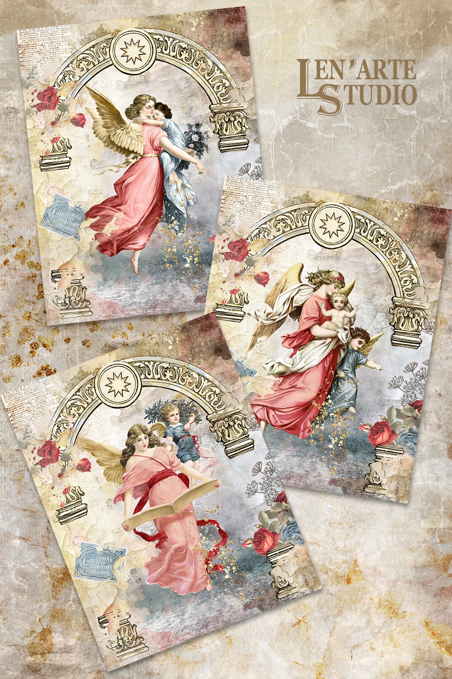 Printable Christmas Angels Journal Pages Vintage Christmas | Etsy