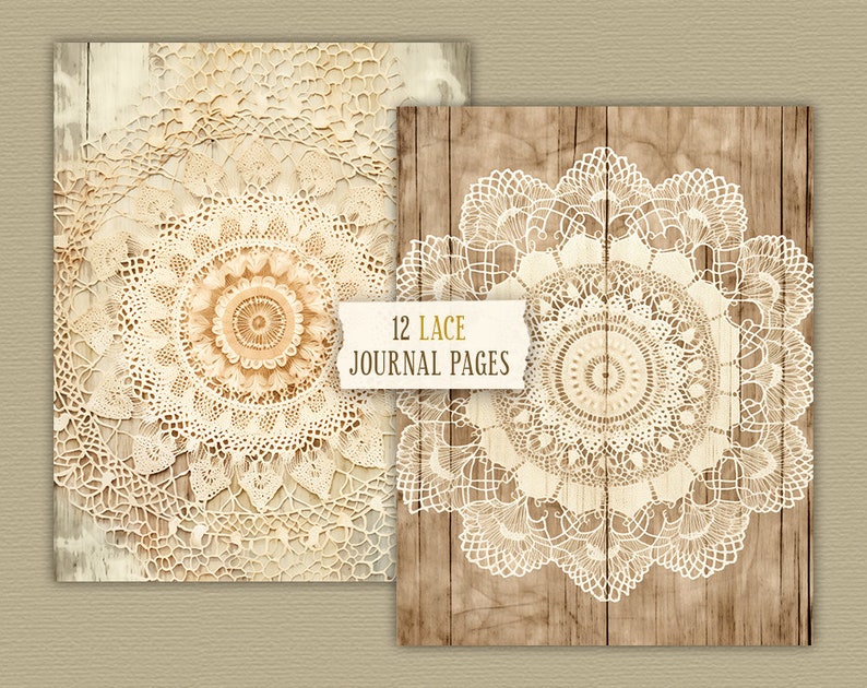 Vintage Lace Journal Papers, Printable Lace Doilies Pages, Paper ...
