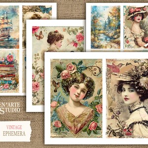 Blank Junk Journal Pages, Floral Junk Journal Kit, Basic Papers, Blue ...