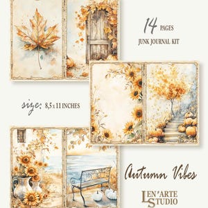 Fall Junk Journal Kit, Autumn Printable Pages, Rustic Autumn Paper ...