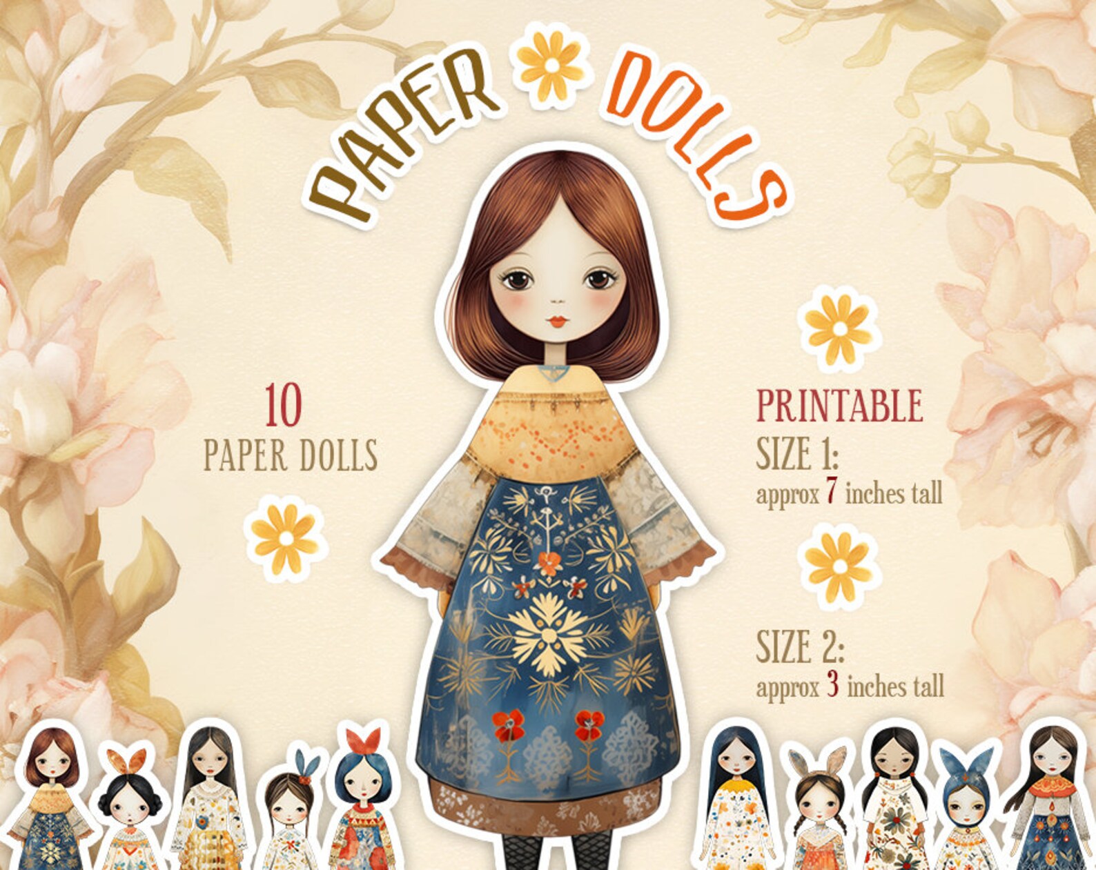 Printable Paper Dolls Kit, Digital Easter Paper Dolls Clip Art, Fussy ...