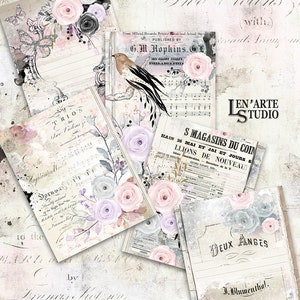 Junk Journal Printable Pages, Vintage Floral Decorative Pages Roses ...