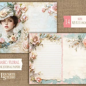 Vintage Lined Journal Pages, Basic Junk Journal Kit, Printable Blank ...