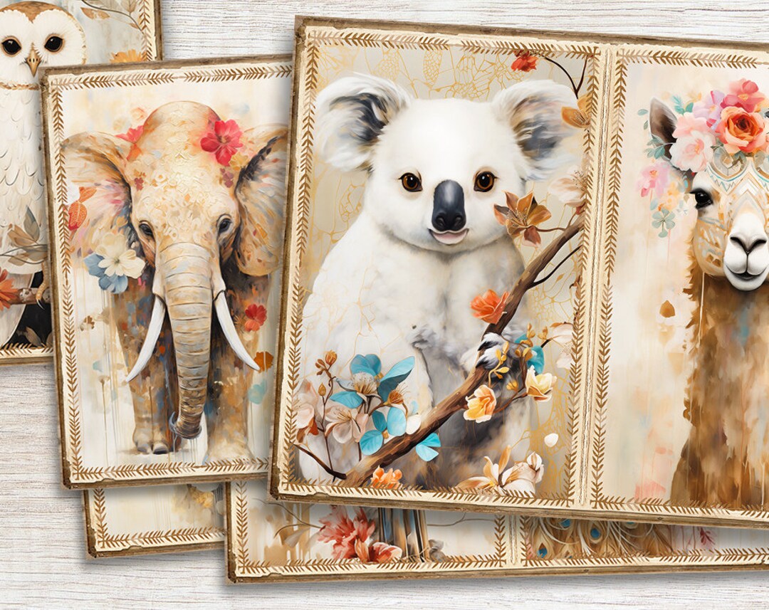 Wild Animals Junk Journal Kit, Woodland Animals Printable Papers ...