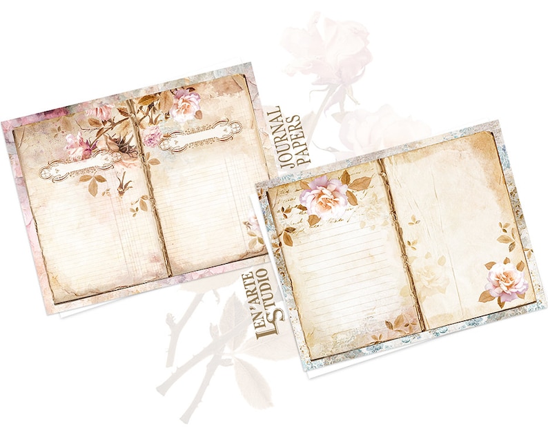 Blank Lined Journal Pages, Junk Journal Basic Papers, Printable Shabby ...