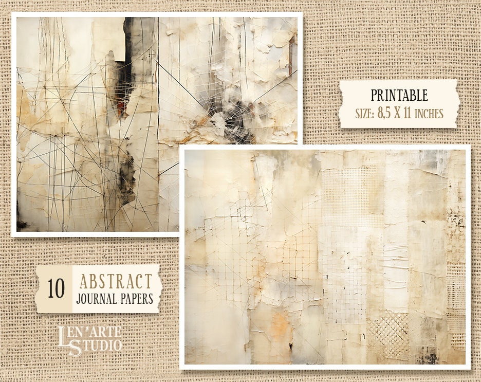 Neutral Junk Journal Pages, Junk Journal Basic Papers, Printable ...