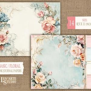 Vintage Lined Journal Pages, Basic Junk Journal Kit, Printable Blank ...