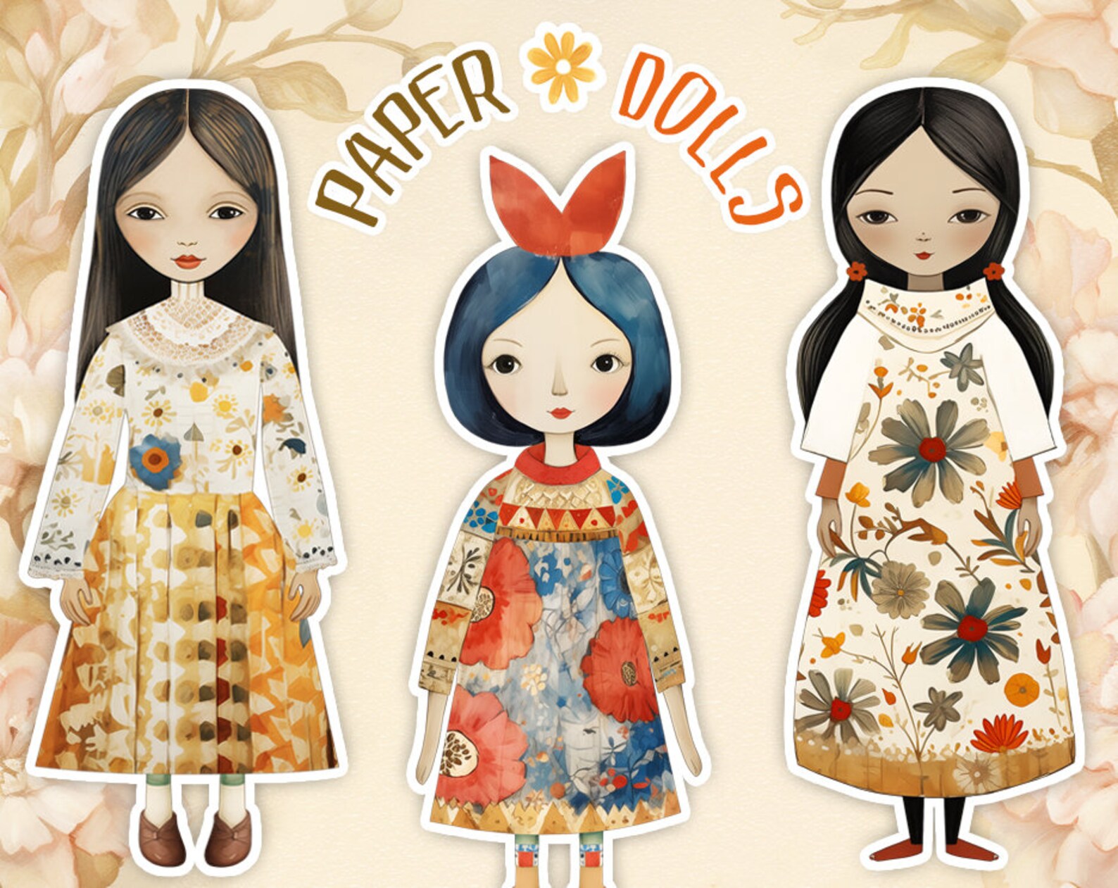Printable Paper Dolls Kit, Digital Easter Paper Dolls Clip Art, Fussy ...
