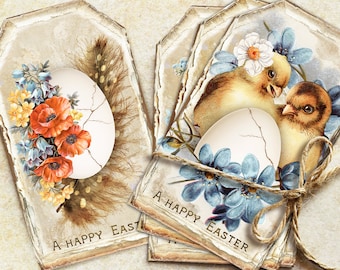 Vintage Easter Tags | Etsy
