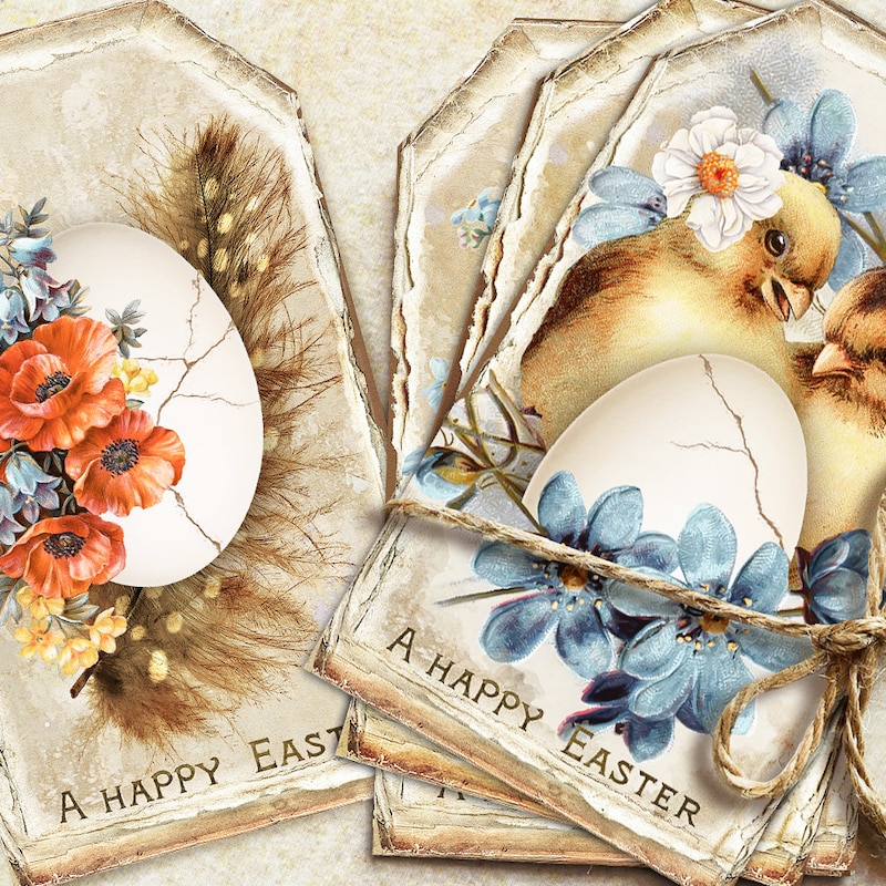 Vintage Easter Tags - Etsy