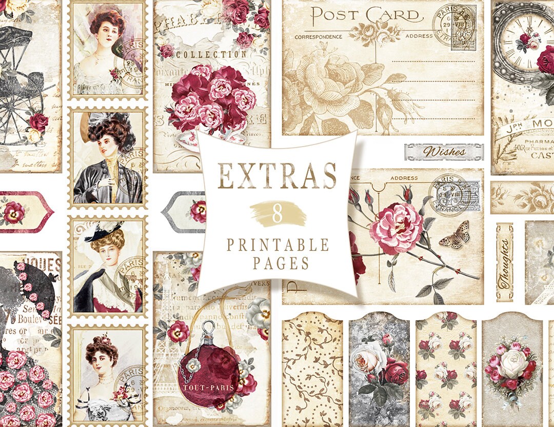 Vintage Victorian Ladies Junk Journal Kit Vintage Woman Junk - Etsy